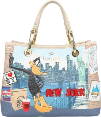 Braccialini Femme, Sacs, Multicolore, Taille: ONE Size Cartoline LT Handbag