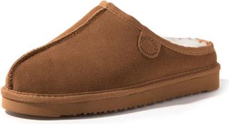 Dearfoams Herren Grafton Faux Shearling Clog Hausschuh, Kastanie, 45.5 EU