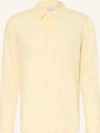 Calvin Klein Hemd Classic Fit Mit Leinen gelb
