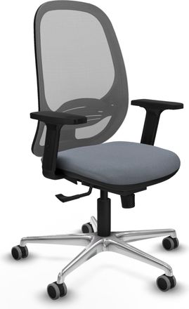 Piqueras y Crespo B&uuml;rostuhl mit 2D-Armlehnen, h&ouml;henverstellbare Lendenwirbelst&uuml;tze, ausgestattet mit 3 Positionen und Schneideschaum, mit Rollen von 65 mm, Parkett, Gra