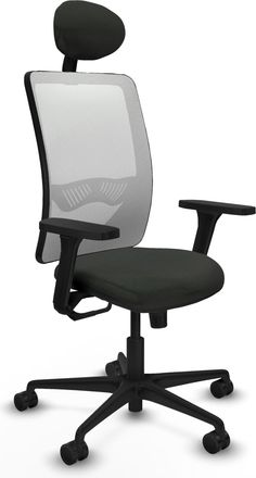 Piqueras y Crespo Schwarzer B&uuml;rostuhl Zulema mit 3D-Armlehnen, h&ouml;henverstellbarer Lendenwirbelst&uuml;tze und festem Kopfteil, ausgestattet mit 3 Positionen und Schneidschau