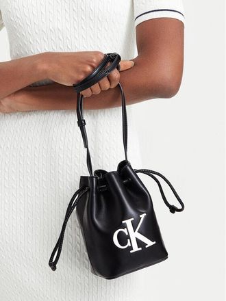 Calvin Klein Handtasche Bold Ck Mini Bucket Crossbody LV04F3870G Schwarz
