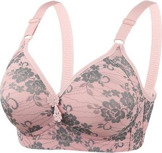 Generic 2026 Soutiens-gorge pour femmes Soutien-gorge confortable mince imprim&eacute; fil grande taille, rose, 105C