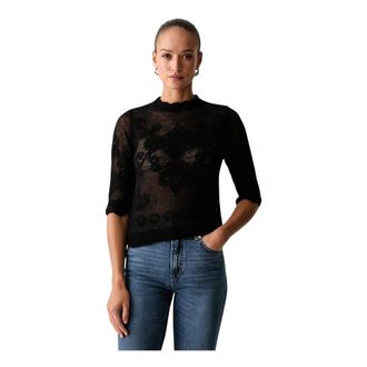 Twinset Pull &agrave; col rond - Femme - Pulls - Noir - Taille: 36 FR