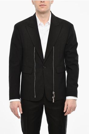 Dsquared2 Single Breasted Blazer With Peak Lapel And Zip Detail size 42