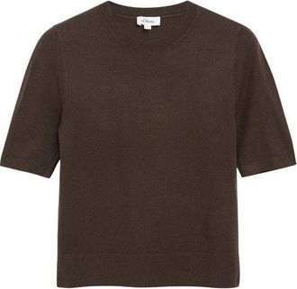 s.Oliver Kurzarmpullover Strickpullover Weicher Kurzarm-Strickpullover im Slim Fit