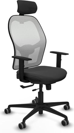 Piqueras y Crespo Ergonomischer Stuhl aus Pc mit 1D-Armen, h&ouml;henverstellbare Lendenwirbelst&uuml;tze und h&ouml;henverstellbares Kopfteil und Neigungsverstellung, ausgestattet mi