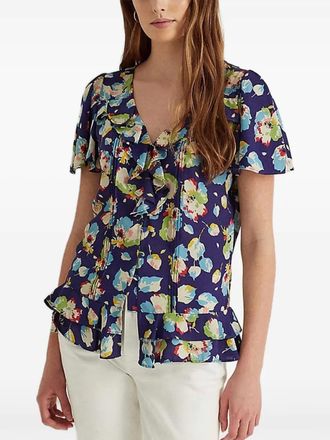 Lauren Ralph Lauren Hemd mit Blumen-Print - Blau