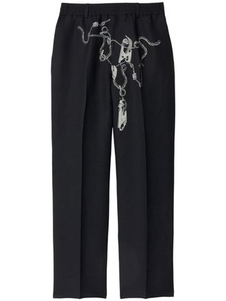Burberry pantalon droit Knight Hardware - Noir