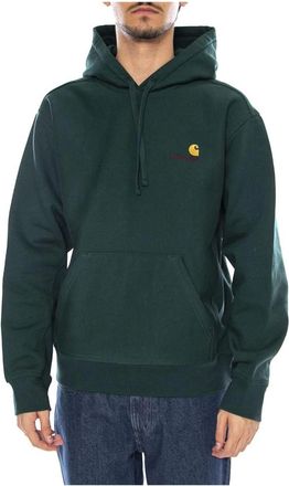 Carhartt Work in Progress Homme, Sweatshirts et sweats &agrave; capuche, Vert, Taille: S Hooded American Script SweaT-shirt