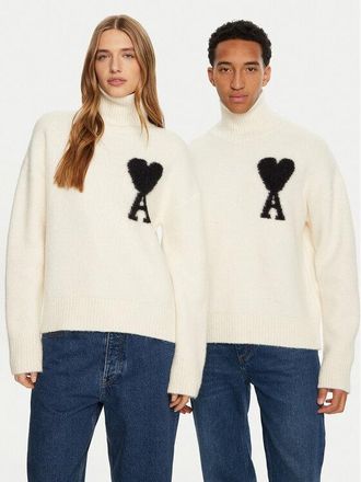 Ami Rollkragenpullover SPUKS425.KN0032 Écru Relaxed Fit