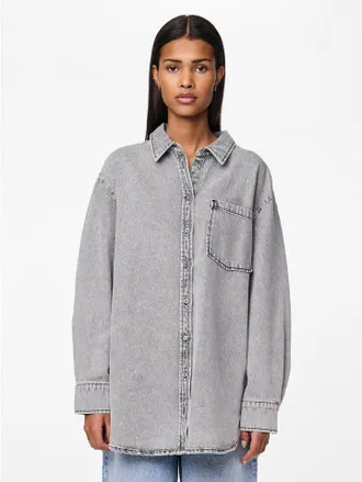 Pieces Jeansbluse PCMAISIE LS DENIM SHIRT NOOS BC
