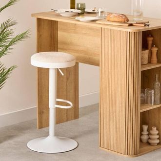 Atmosphera Atmosphera - Tabouret de bar Ilsa ivoire 41,5x41,5cm cr&eacute;ateur dint&eacute;rieur