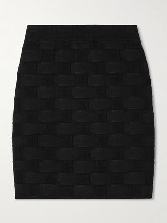 Tove Mini-jupe En Mailles Jacquard Ash - Noir