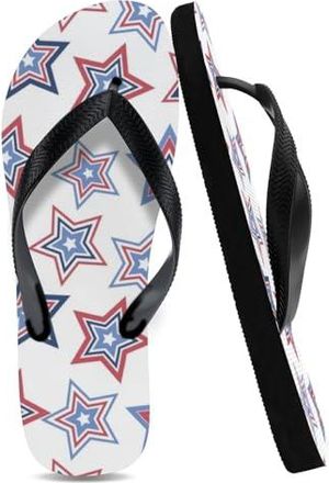 Generic Tongs unisexes pour femme, chaussures de douche, sandales d&eacute;t&eacute; l&eacute;g&egrave;res pour femme, pantoufles de piscine, cadeaux pour papa, Feux dartifice &eacute;toiles ro