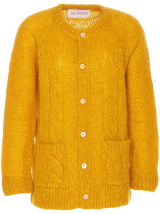 Valentino Garavani cardigan en mohair mélangé - Jaune