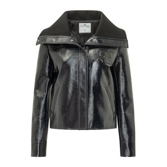 Courr&egrave;ges Femme, Vestes, Noir, Taille: 36 FR Veste &agrave; col haut
