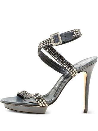 Gina mules à ornements en cristal 120 mm - Noir