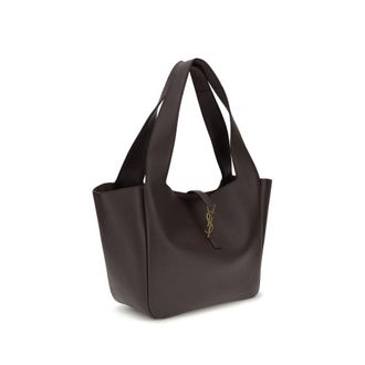 Saint Laurent Womens Brown Calf Leather Bos Taurus Shoulder Bag