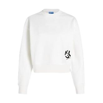 Karl Lagerfeld Womens, Monogram Logo Sweat, Regular Fit, Blanc, XS Femme