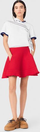 Maje Kurzer Rock Aus Kompaktstrick - Rot - Maje