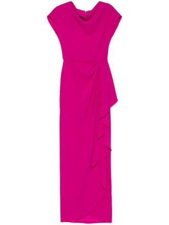 Amsale Drapiertes Abendkleid aus Krepp - Violett