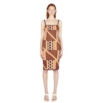 Ahluwalia Studio Grafisches Merino-Strickkleid - - Dresses - Damen - Orange - XS
