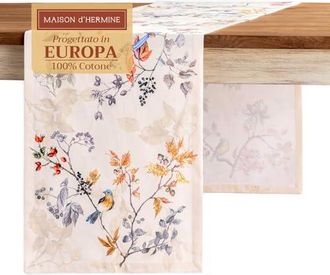 Maison d'Hermine Equinoxe - Beige Chemin de Table 100% Coton pour f&ecirc;tes d&icirc;ner Jours f&eacute;ri&eacute;s Cuisine Thanksgiving / No&euml;l (50cm x 150cm)