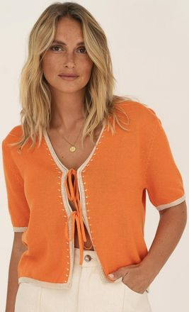 N&auml;z Damen vegan Olivia Top Mit Bindedetail - Orange