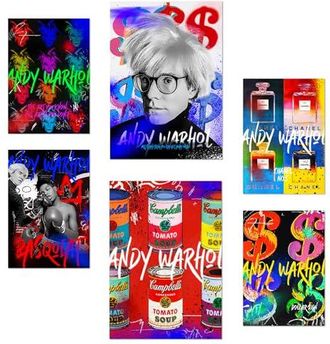Nacnic Lot de 6 Pop embl&eacute;matique dAndy Warhol Graffiti Affiches avec illustration design pour d&eacute;corer les murs de la maison. Chambres, bureau, boutique A3 et