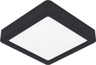Eglo LED Deckenleuchte Fueva 6, quadratische Deckenlampe, Aufbaulampe aus Kunststoff in Schwarz und Weiß, Deckenbeleuchtung warmweiß-kaltweiß, 15x15 cm