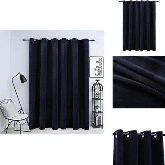 vidaXL Verdunkelungsvorhang mit Metall&ouml;sen Samt Schwarz 290 x 245 cm - Vordunklungsvorhang - Samtvorhang - Schwarzer Vorhang - Wohnraumdekoration