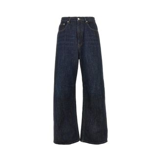 Maison Margiela Wide leg jeans with raw-cut waistline Man 28