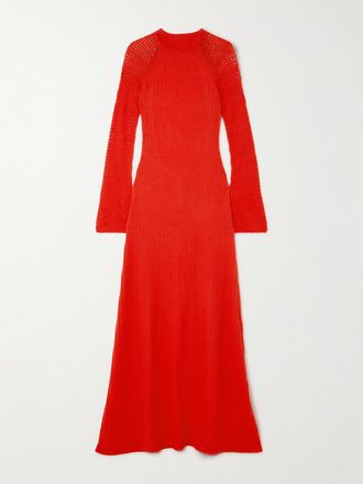 Escvdo Cumbre Rückenfreies Maxikleid Aus Baumwolle - Rot