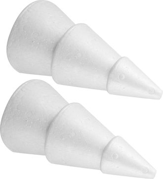 BESTONZON YARNOW 2stücke Schaumstoffkegel Für Bastelarbeiten Weißer Styroporschaum DIY-weihnachtsschmuck Bastelbedarf Kegelform Für Kleine Räume Leichtes Materi