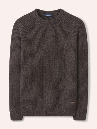 Walbusch Rundhalspullover Herren Rundhalspullover in Tweed Optik, w&auml;rmend