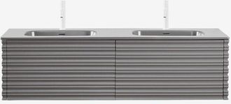 Sklum Sklum - Noura-Badezimmermöbelset aus Holz mit integrierten Waschbecken