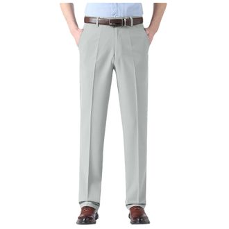 Generic Freizeithose Herren Lang - Mynx Herren-Kleiderhose mit verstecktem elastischem Bund klassischer Passform in eleganter Plisseeverarbeitung f&uuml;r den ansp