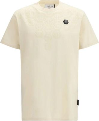 Philipp Plein Homme, Tops, Beige, Taille: M T-shirt Monogramme D&eacute;grad&eacute;
