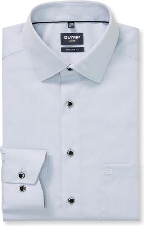 Olymp Herren Oberhemd Langarm 120589,Einfarbig,Modern Fit 20,New Kent,Silbergrau 63,42