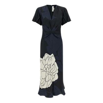 Victoria Beckham Femme, Robes, Bleu, Taille: 44 FR Eve Midi Dress