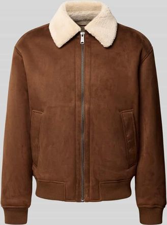 Premium by Jack & Jones Bomberjacke in Leder-Optik mit Teddyfell