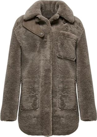 VSP Vsp, Femme, Vestes, Gris, Taille: 38 FR Gracie Shearling Coat