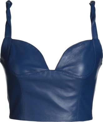 8 by YOOX LEATHER BRALLETTE TOP