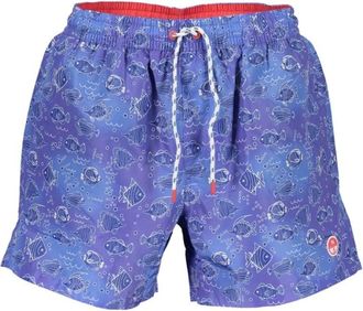 North Sails Homme, Maillots de bain, Bleu, Taille: S Boxer de bain à motifs avec poches