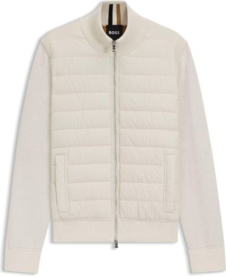 BOSS Herren H-Hernesto Jacke aus verschiedenen Materialien mit wattierter Vorderseite Wei&szlig; M