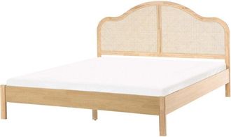Beliani Bett mit Lattenrost HOUNOUX 180 x 200 cm Hellbraun