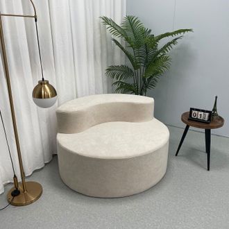 Generico Runder Sessel, kleines Sofa, Einzelsessel ohne Beine, f&uuml;r Wohnzimmer, Schlafzimmer, Wohnzimmer, Leseraum (Pricot)