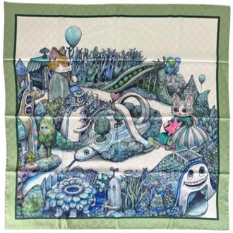 Gucci Pre-owned Vintage Silk Scarf - Femme - Pre-owned - Multicolore - Taille: ONE Size