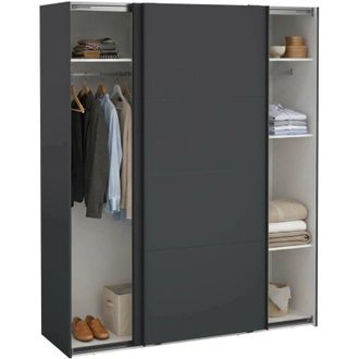 Dmora 2-t&uuml;riger MehrzweckschrankGomer, Multifunktionale M&ouml;bel, Schuhschrank, Besenschrank, 179x65 h220 cm, Grau - Dmora